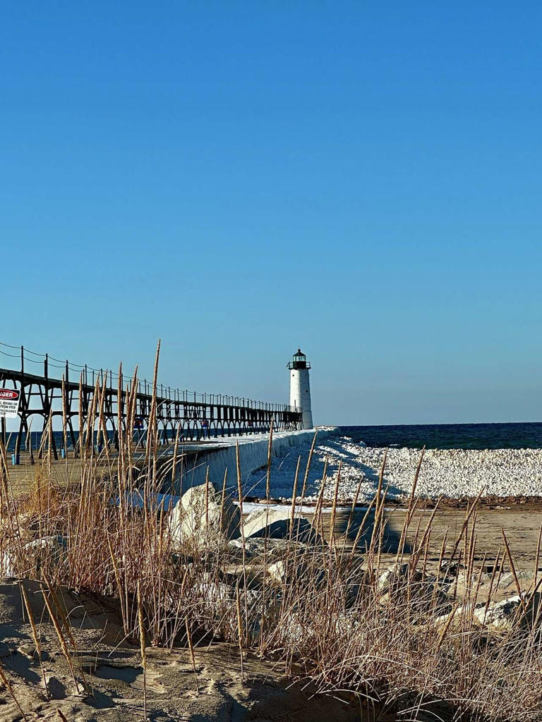 Reader shares photos of ice balls on Manistee beach