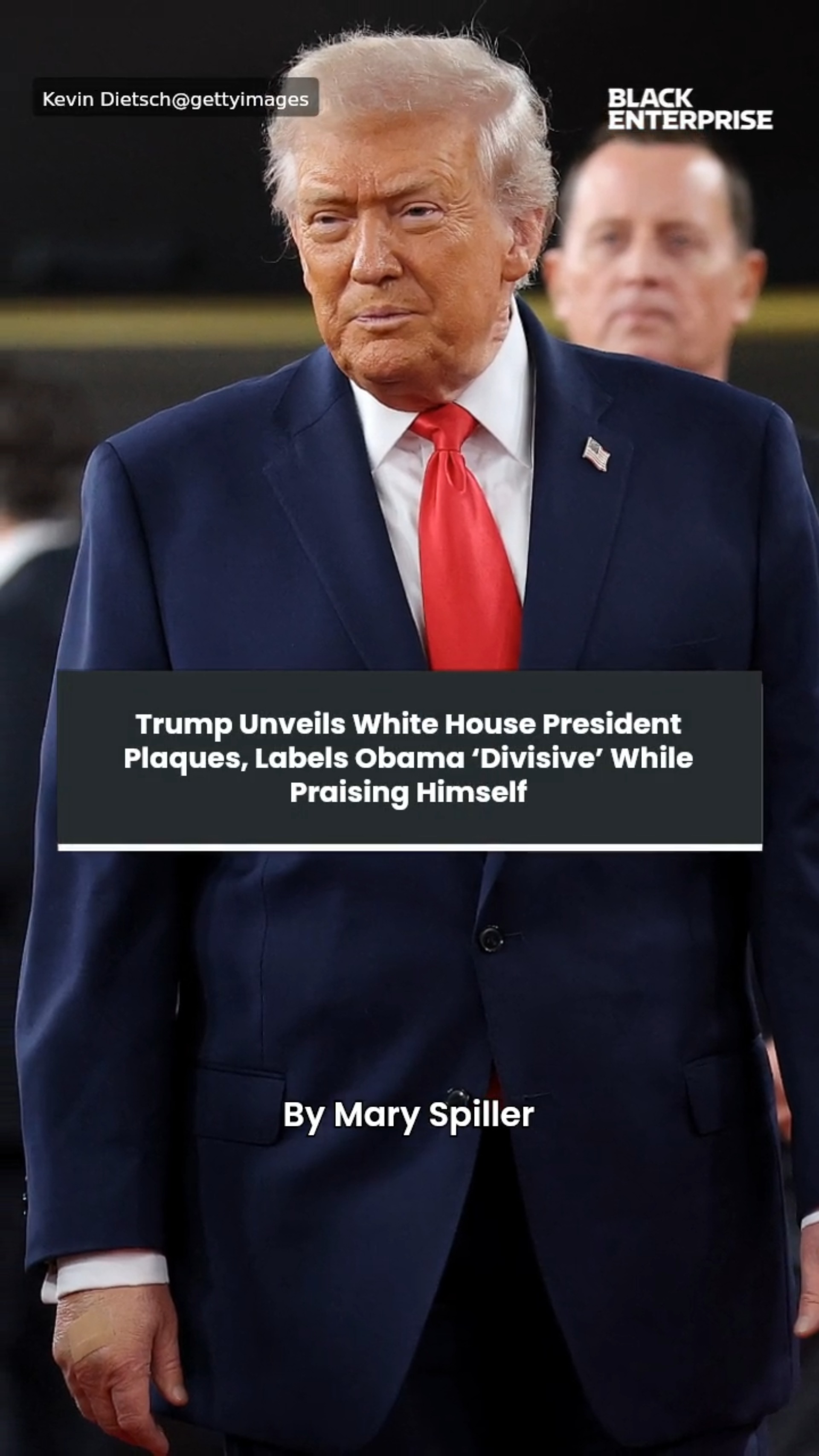 Trump unveils White House president plaques, labels Obama ‘divisive ...