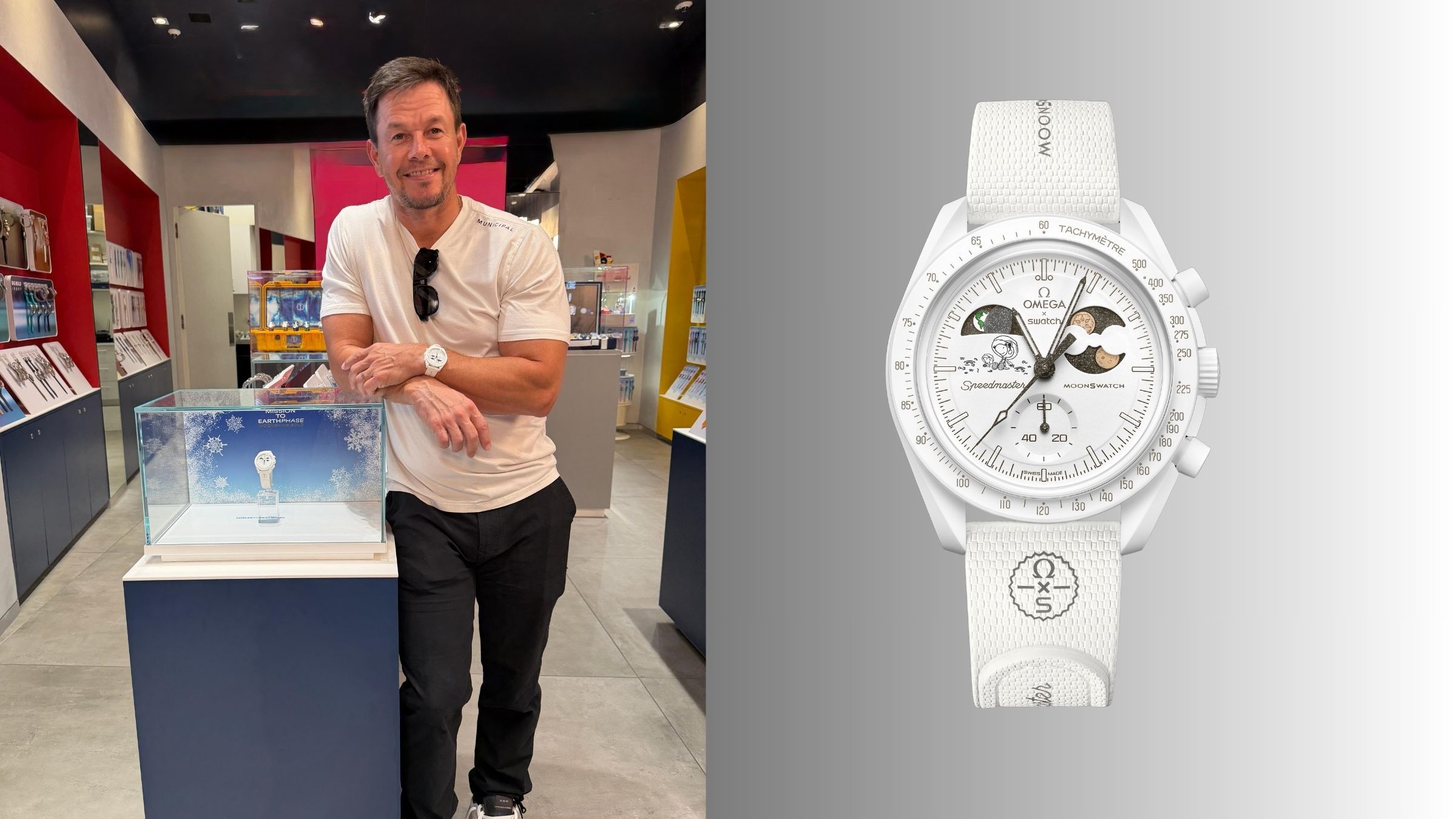 Mark Wahlberg picked up the brand-new MoonSwatch