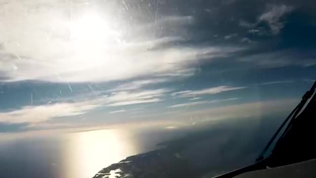 Cockpit view take off and landing