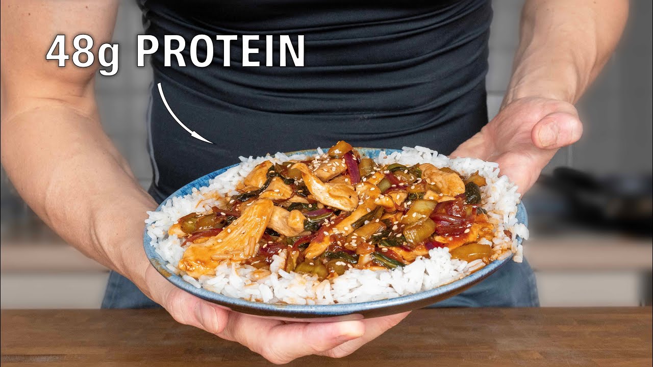 I made orange chicken with 48g of protein! 🍊🥡
