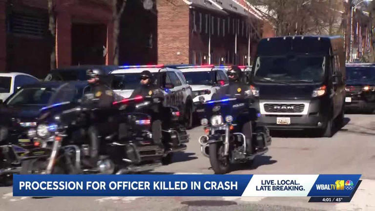BPD escorts fallen officer's body to funeral home after fatal crash