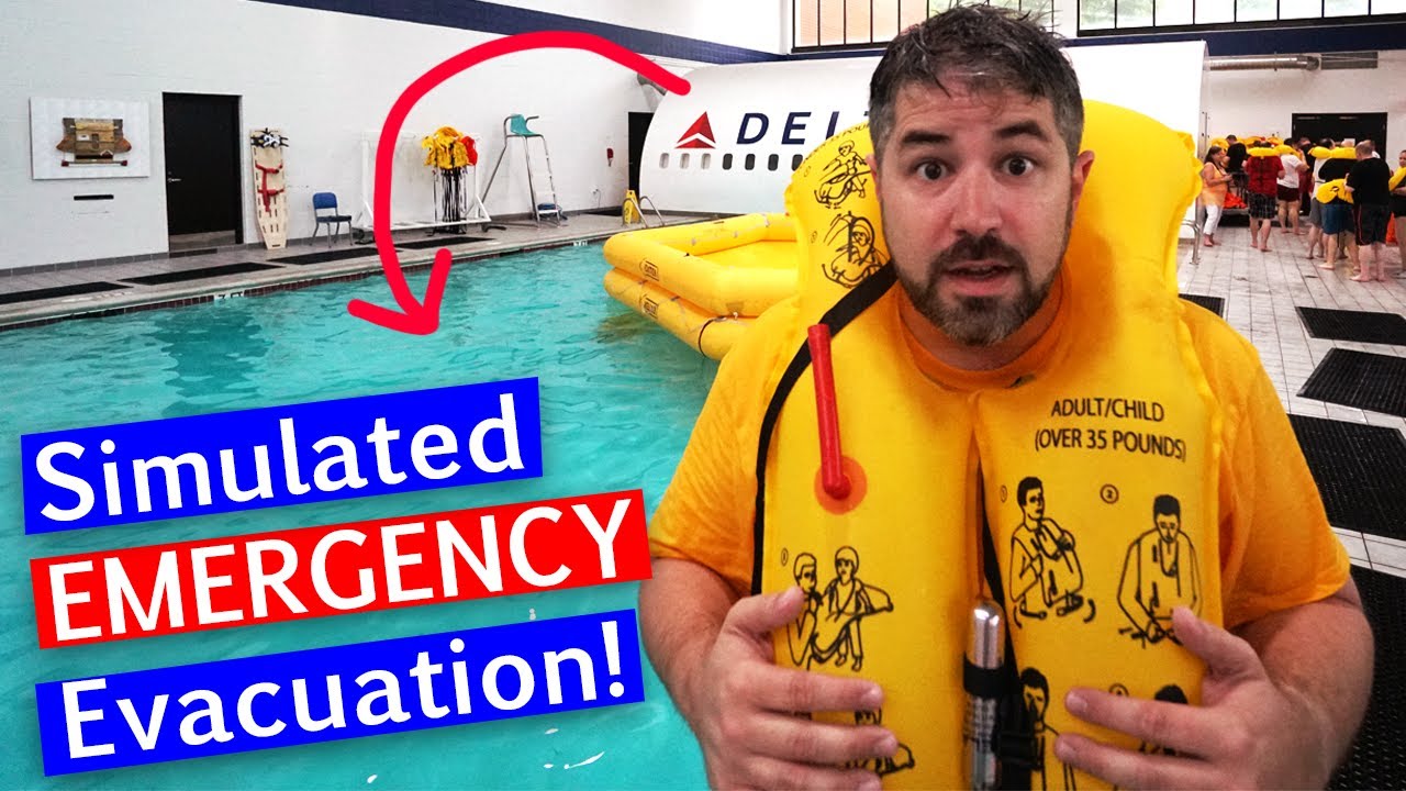 Flight attendant training + emergency landing evacuation demos