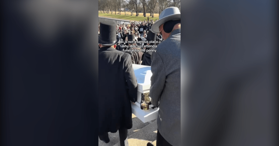 Hundreds attend 'funeral' for the penny in Washington, DC