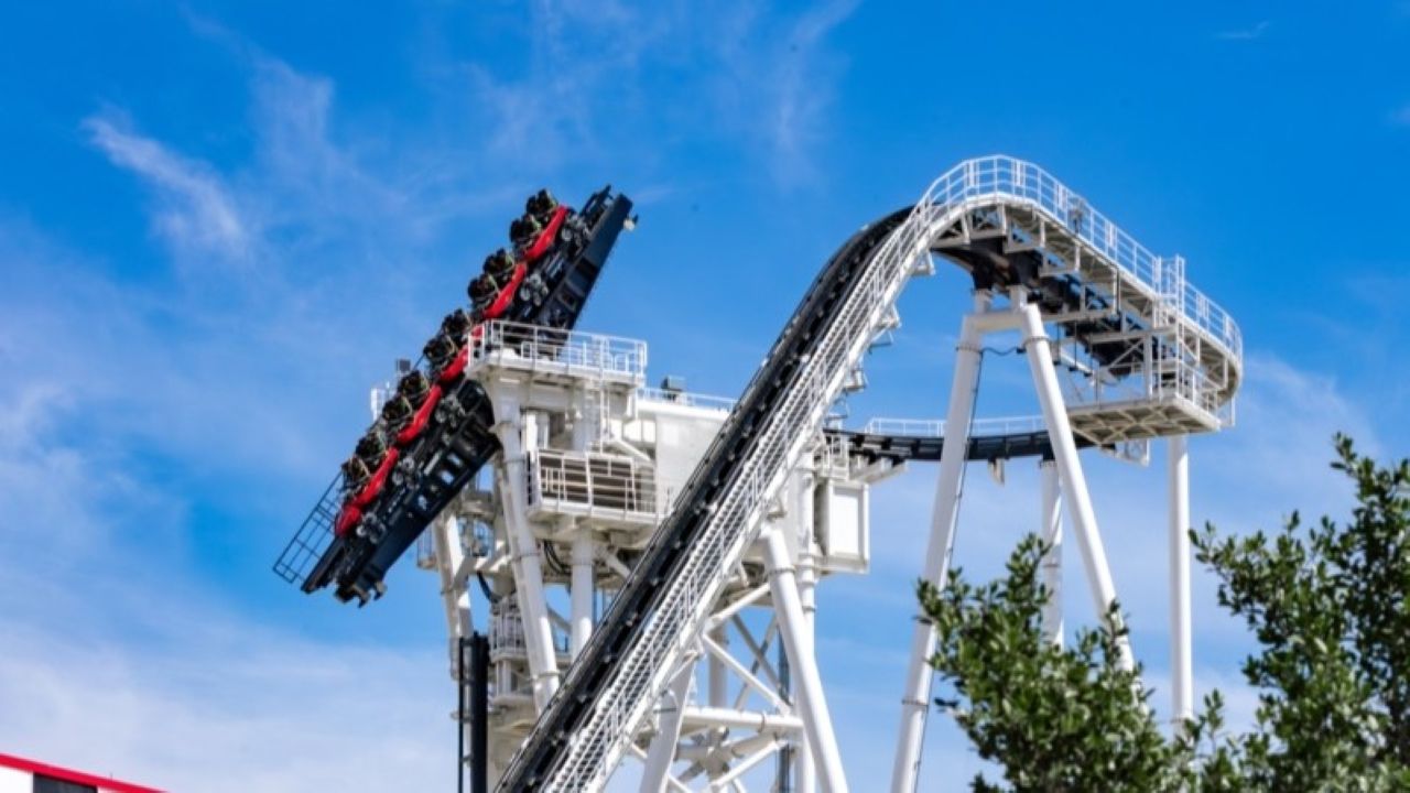 Some riders got stuck at the top of a 130 foot rollercoaster drop, and ...
