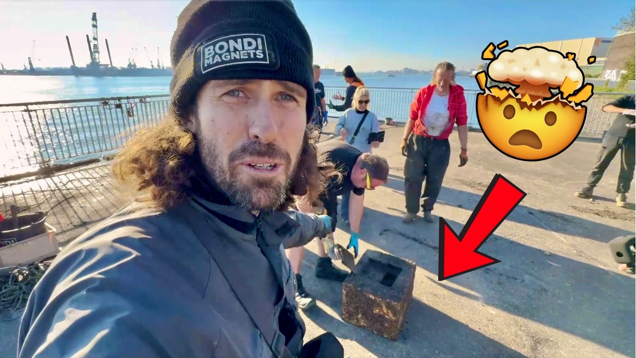 Enormous magnets pull stolen safes out of the river! (We grind it open)