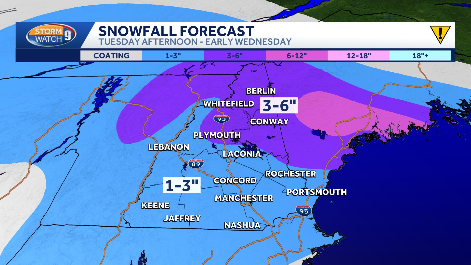 Snow to move through New Hampshire Tuesday afternoon, evening ahead of ...
