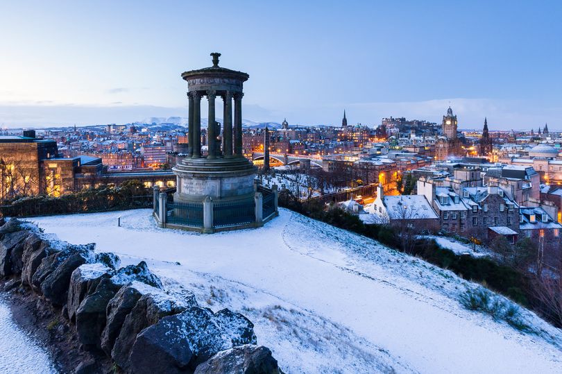 Edinburgh topping chart for UK cities most likely to see white Christmas