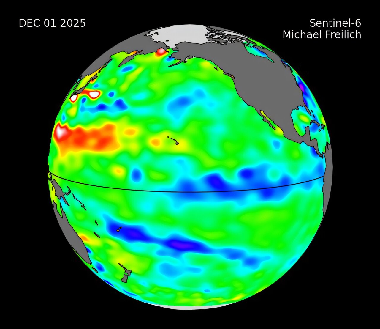Sentinel-6B extends global ocean height record