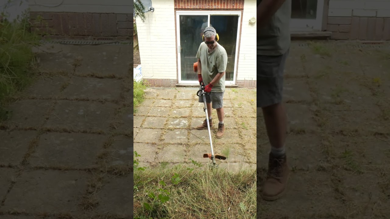 I found a hidden patio beneath the weeds!
