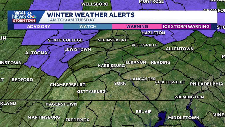 NWS: Winter weather advisory issued for Mifflin County and surrounding ...