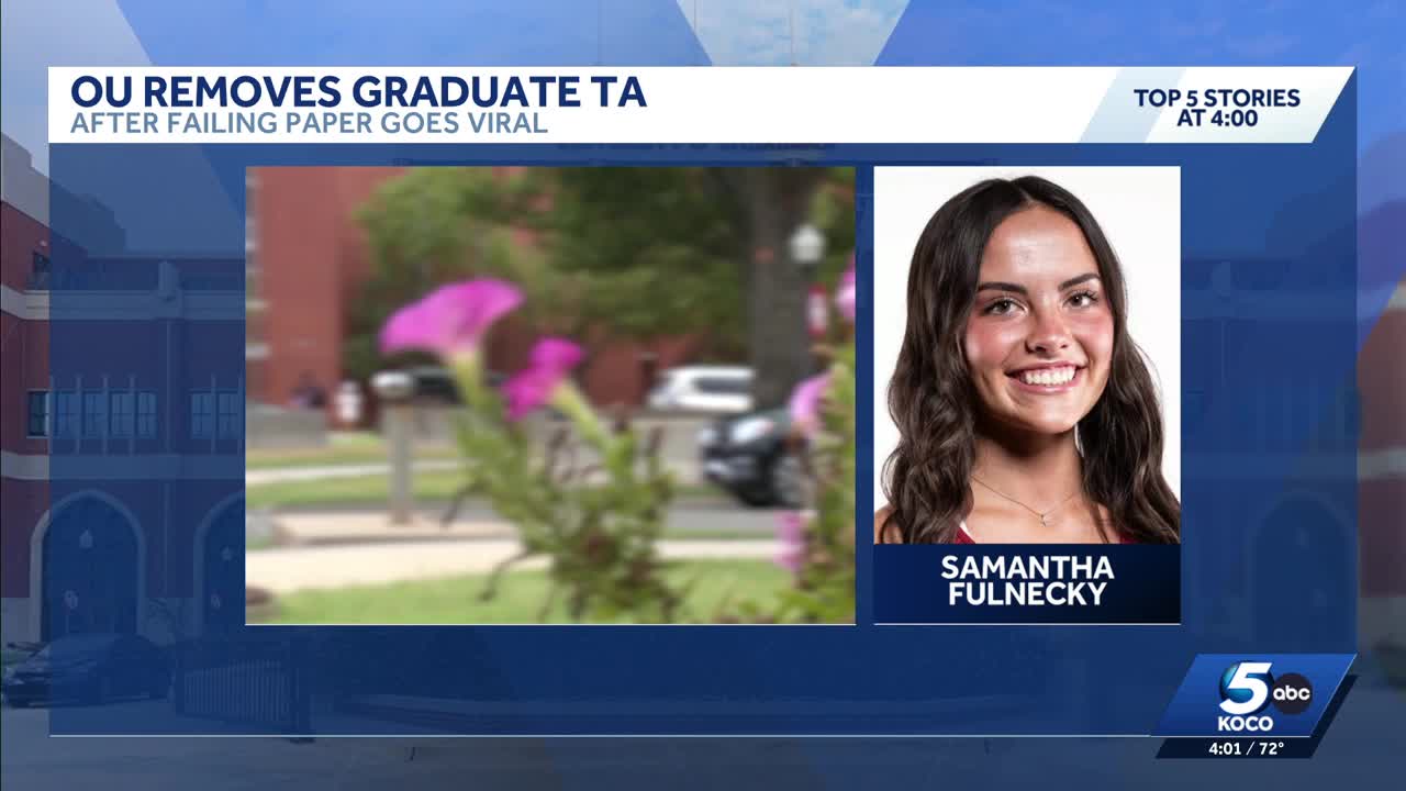 Graduate instructor who gave failing grade to Samantha Fulnecky no ...