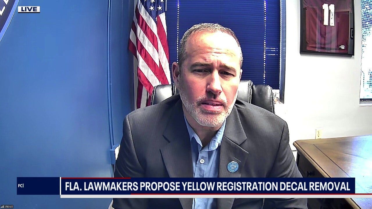 Bill proposed to remove yellow registration decals