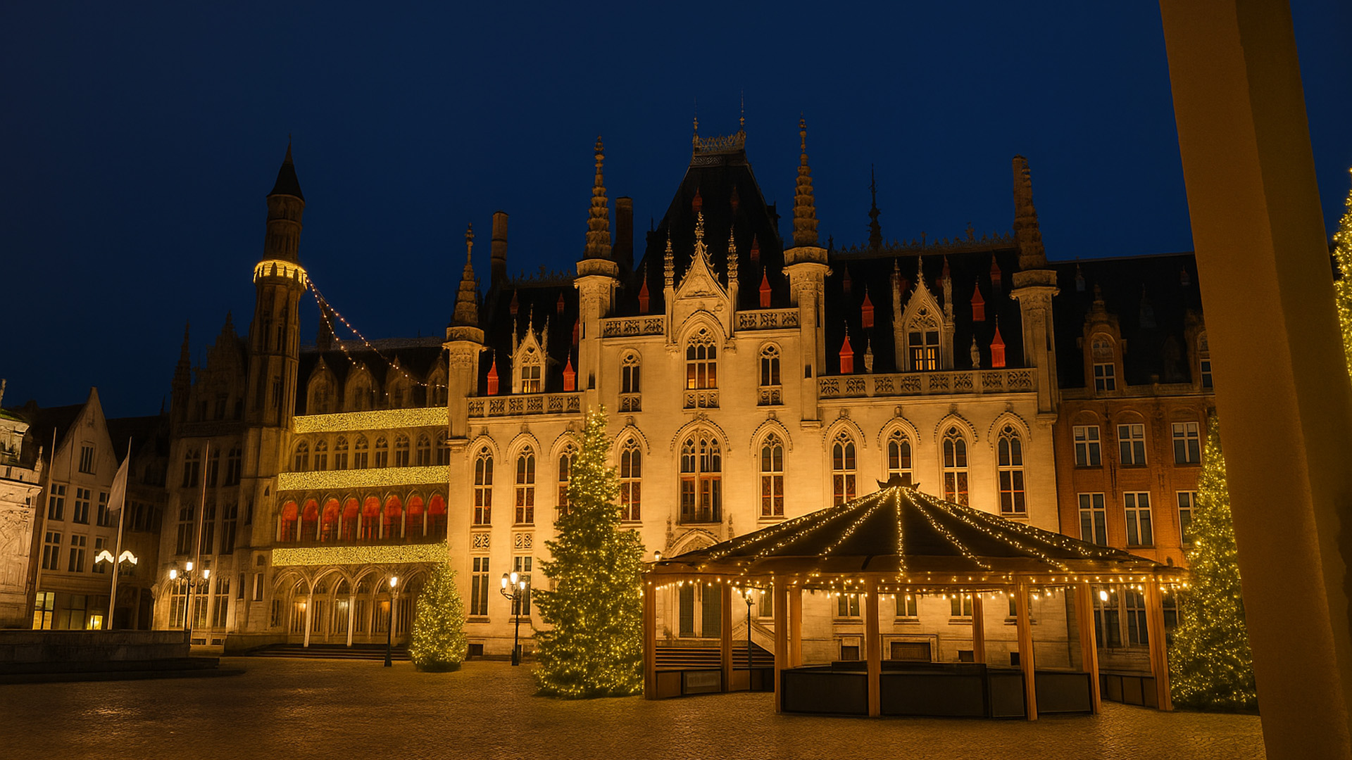 Christmas in Bruges Belgium: Medieval markets (4K)