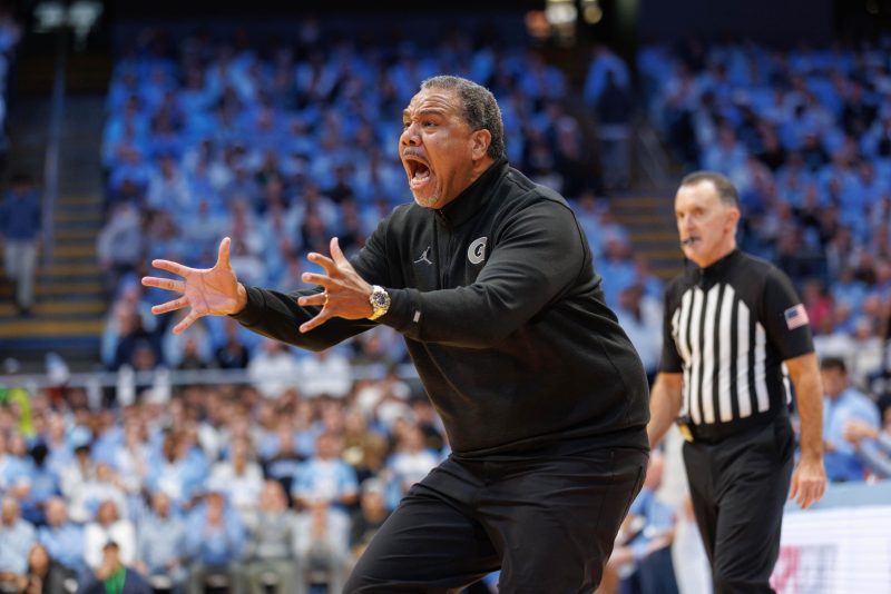 Georgetown suspends head coach Ed Cooley for tossing water bottle that ...