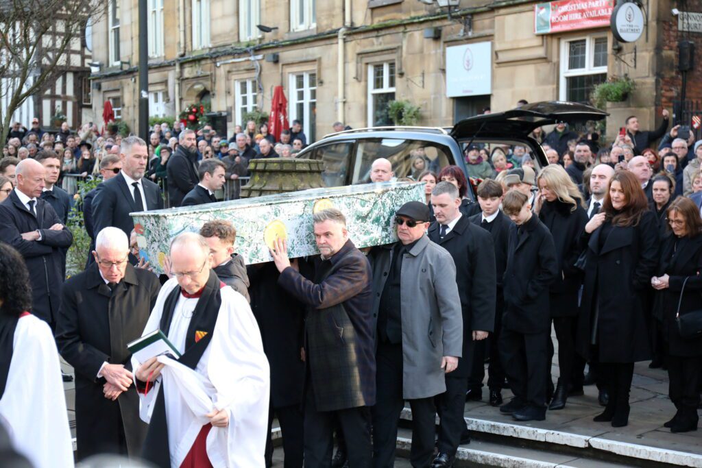 Funeral of Stone Roses bassist Mani at Manchester Cathedral