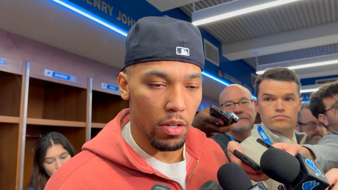 Detroit Lions WR Amon-Ra St. Brown reacts to late OPI call