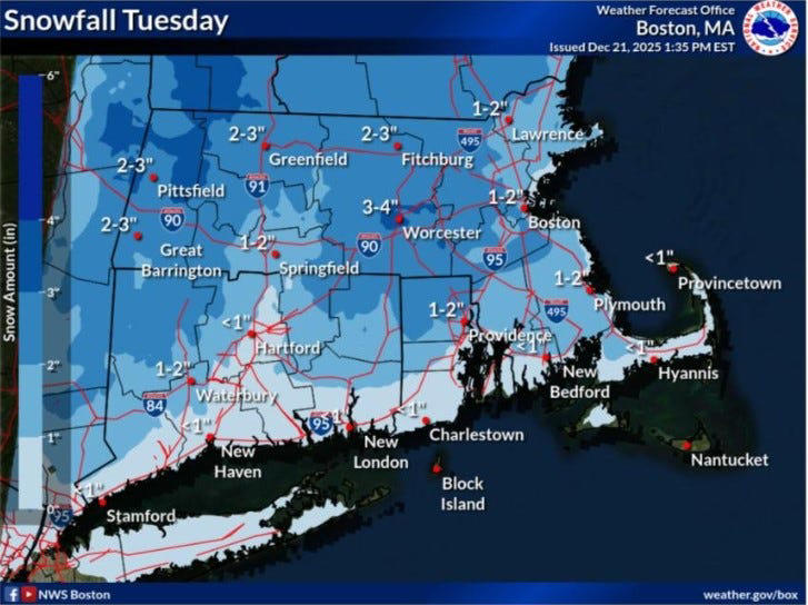 Will it be a white Christmas? Snow is in the RI forecast