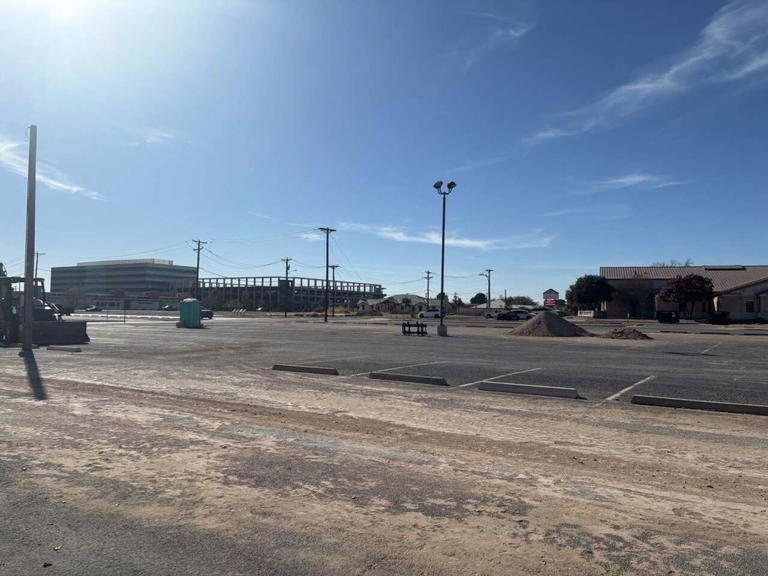 Easement to be cleared out for construction of new Prosperity Bank