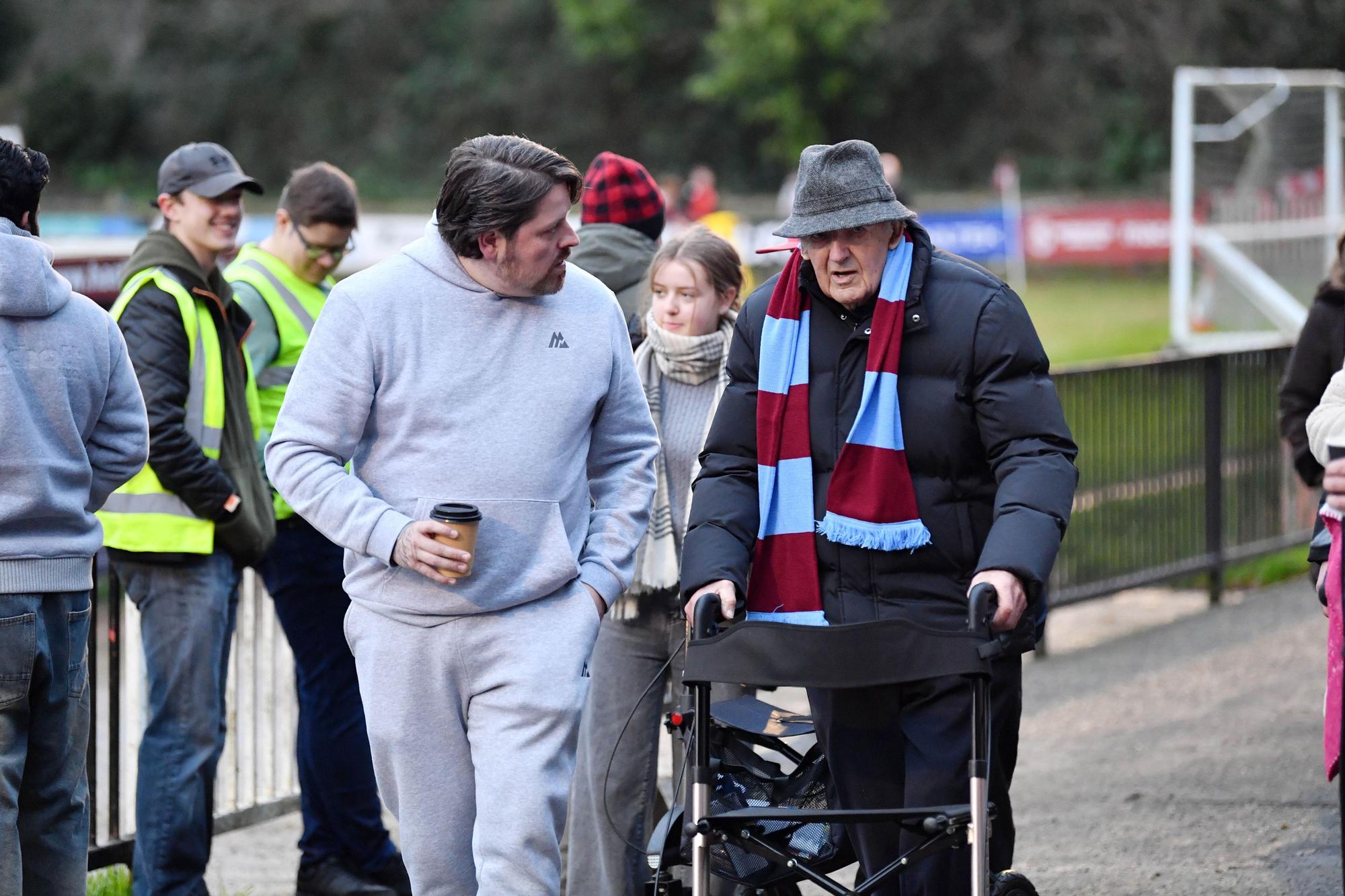 Harry, 93, debuts as mascot at beloved Hastings United