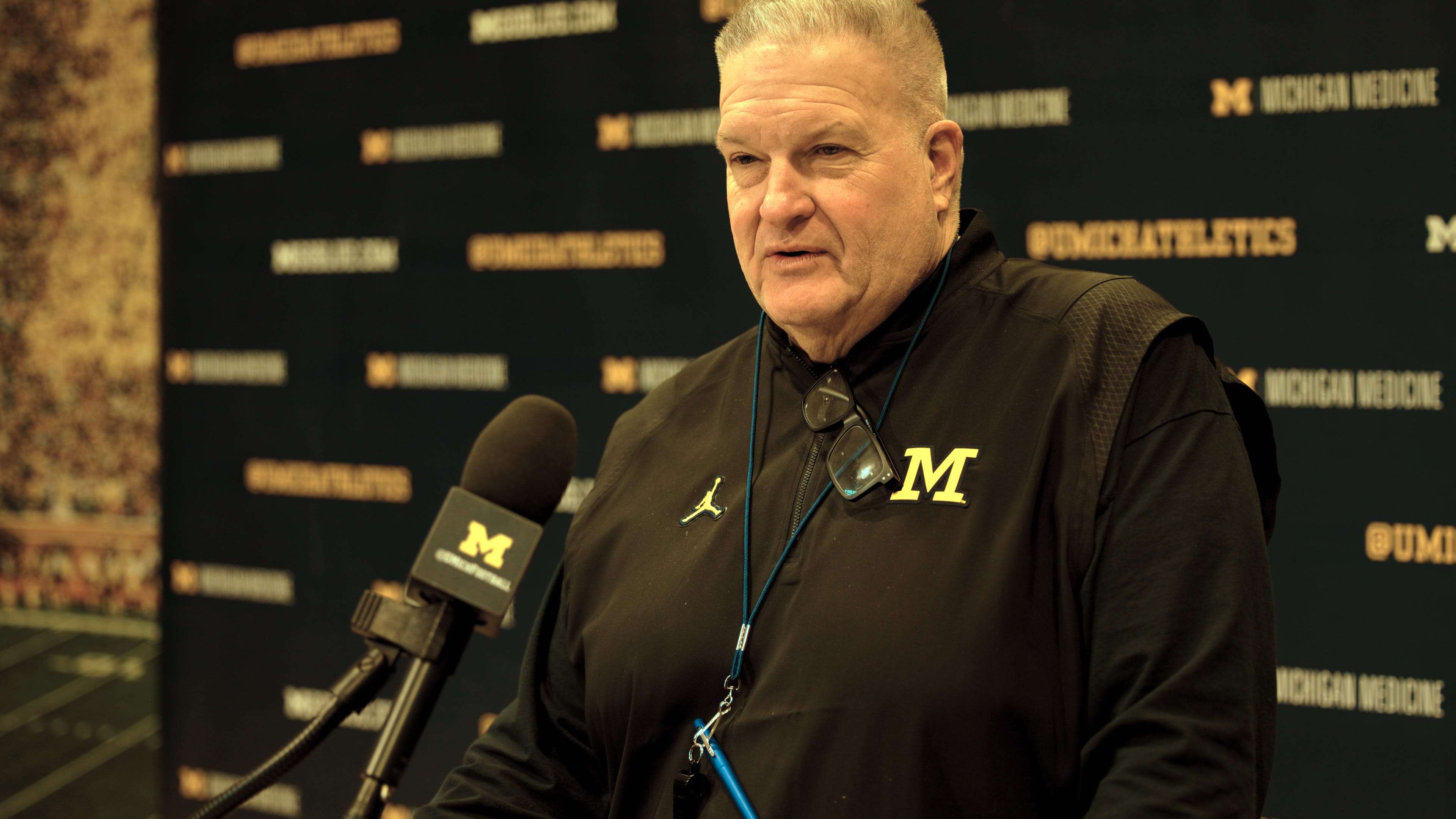 Biff Poggi addresses coaching search, roster, culture at Michigan