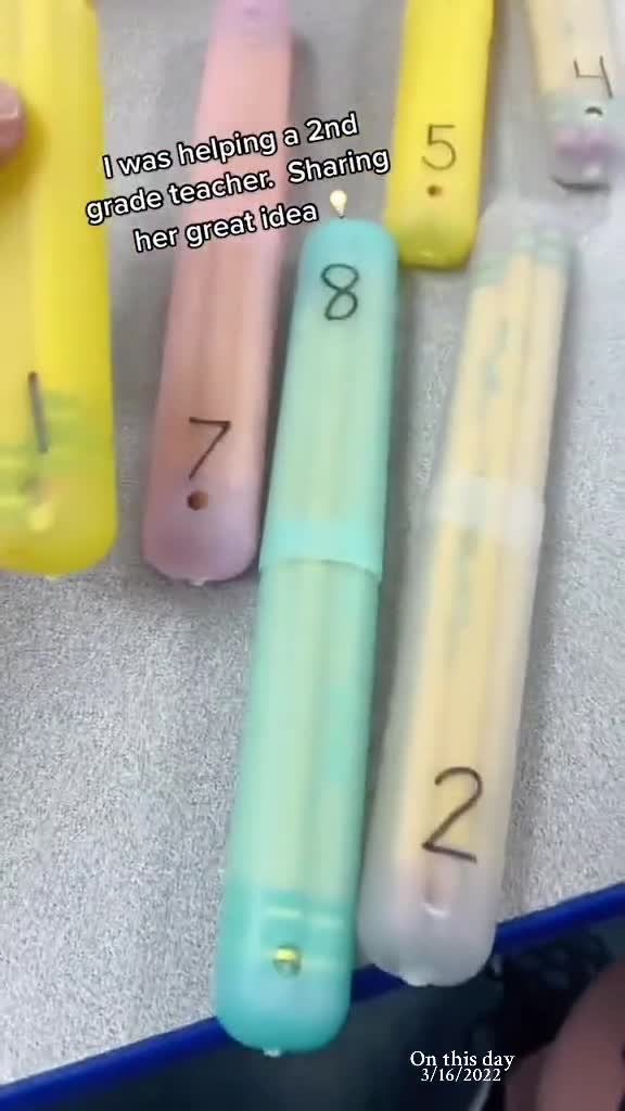 Dollar Tree toothbrush holders: My classroom pencil storage hack