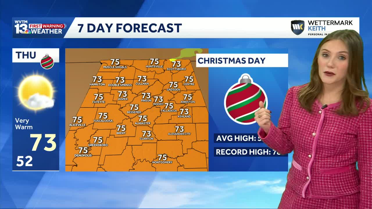 A very warm Alabama Christmas is ahead this week; rain returns over the ...