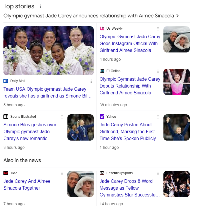 No. 17 of 2025: Olympic champion Jade Carey has a girlfriend. The ...