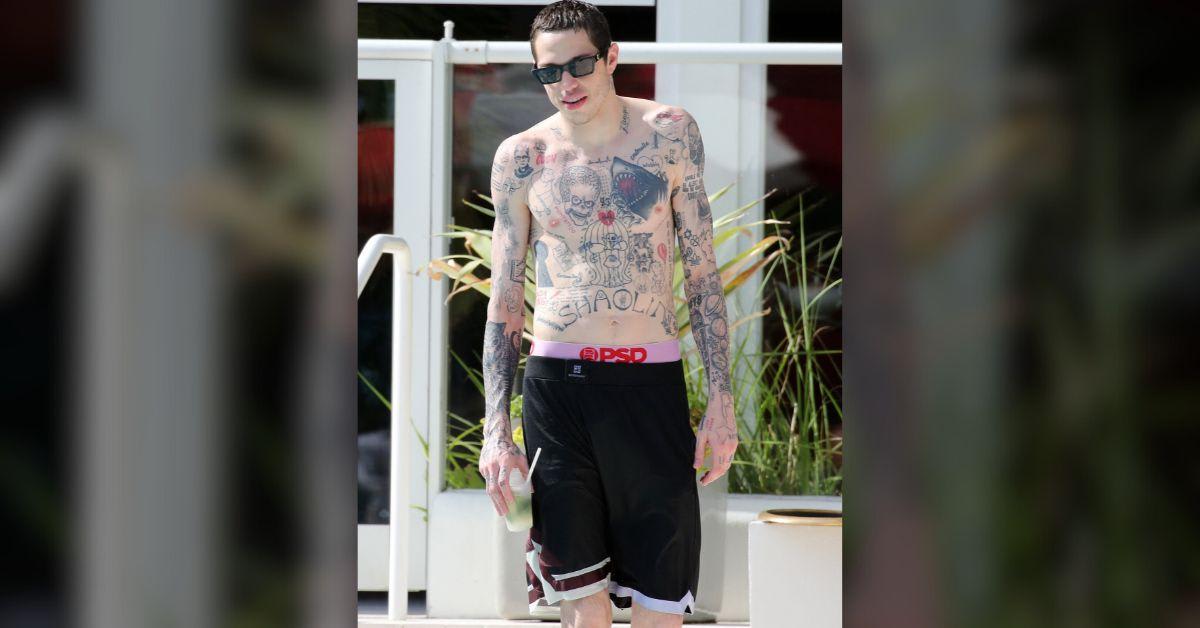 Pete Davidson's tattoo transformation: Shirtless comedian cuddles up to ...