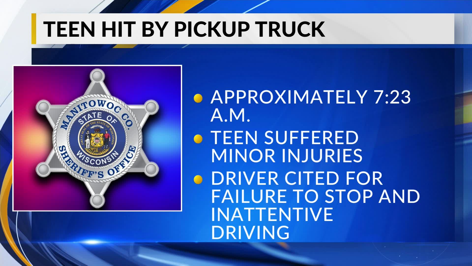 Child in Manitowoc County hit by a truck while trying to board school bus