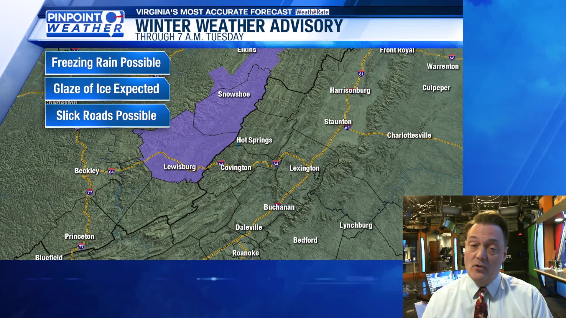 Monday evening forecast