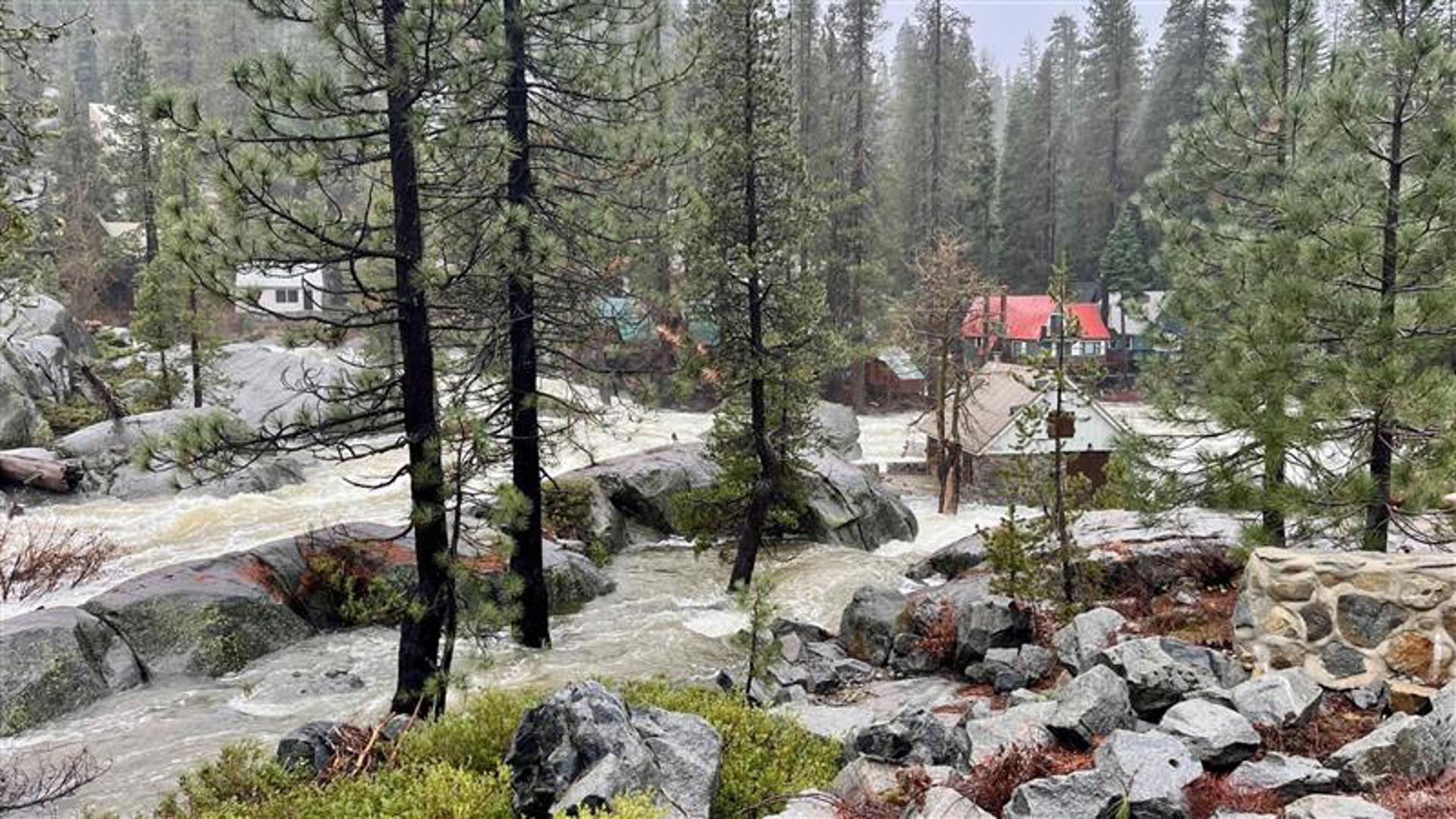 Winter storm swells South Yuba River, impacting roads and homes