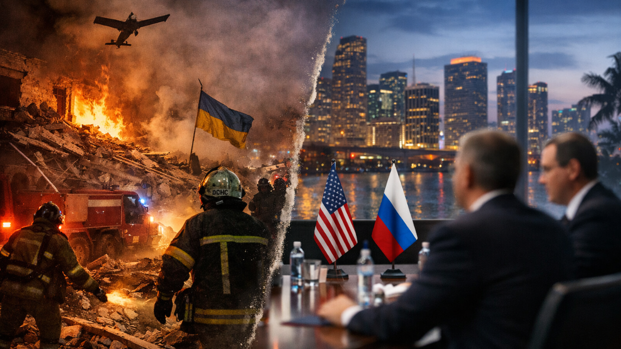 Bombs fall as peace talks begin: Ukraine's nightmare night