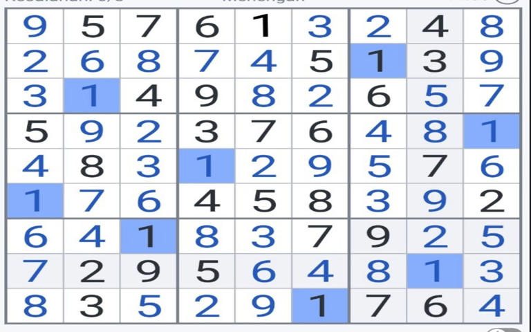 Inilah jawaban game sudoku puzzle klasik level menengah dari Oakever ...
