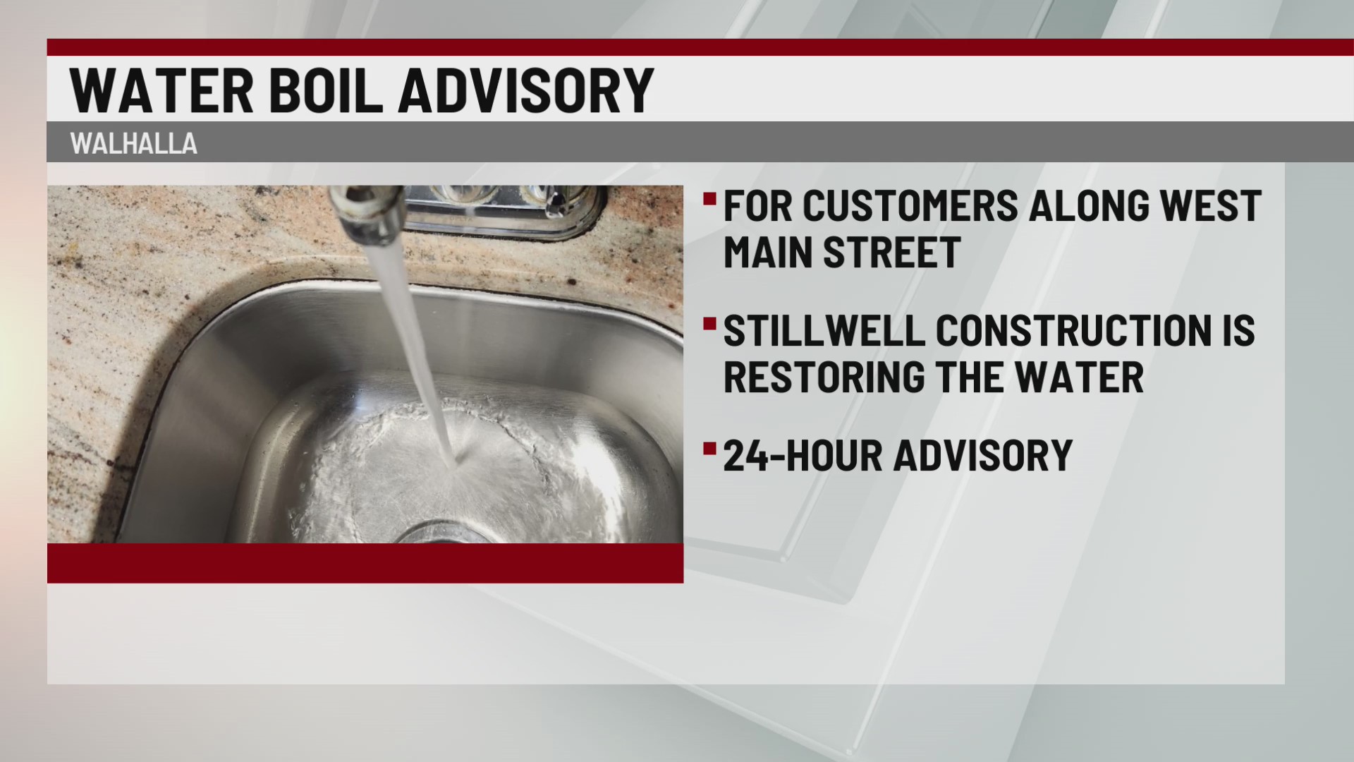 Boil water advisory issued for Walhalla residents