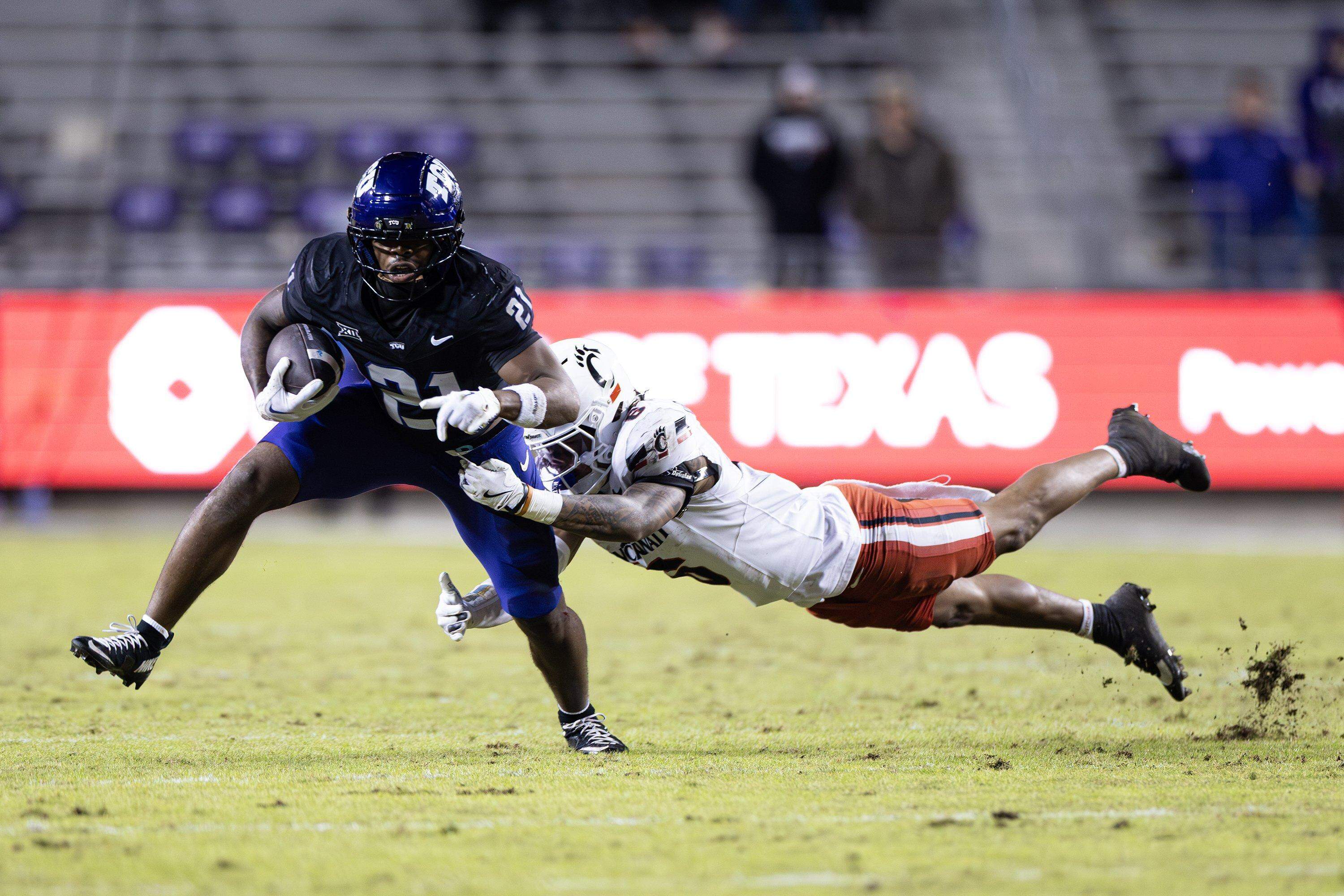 Which TCU running back intends to enter the transfer portal?