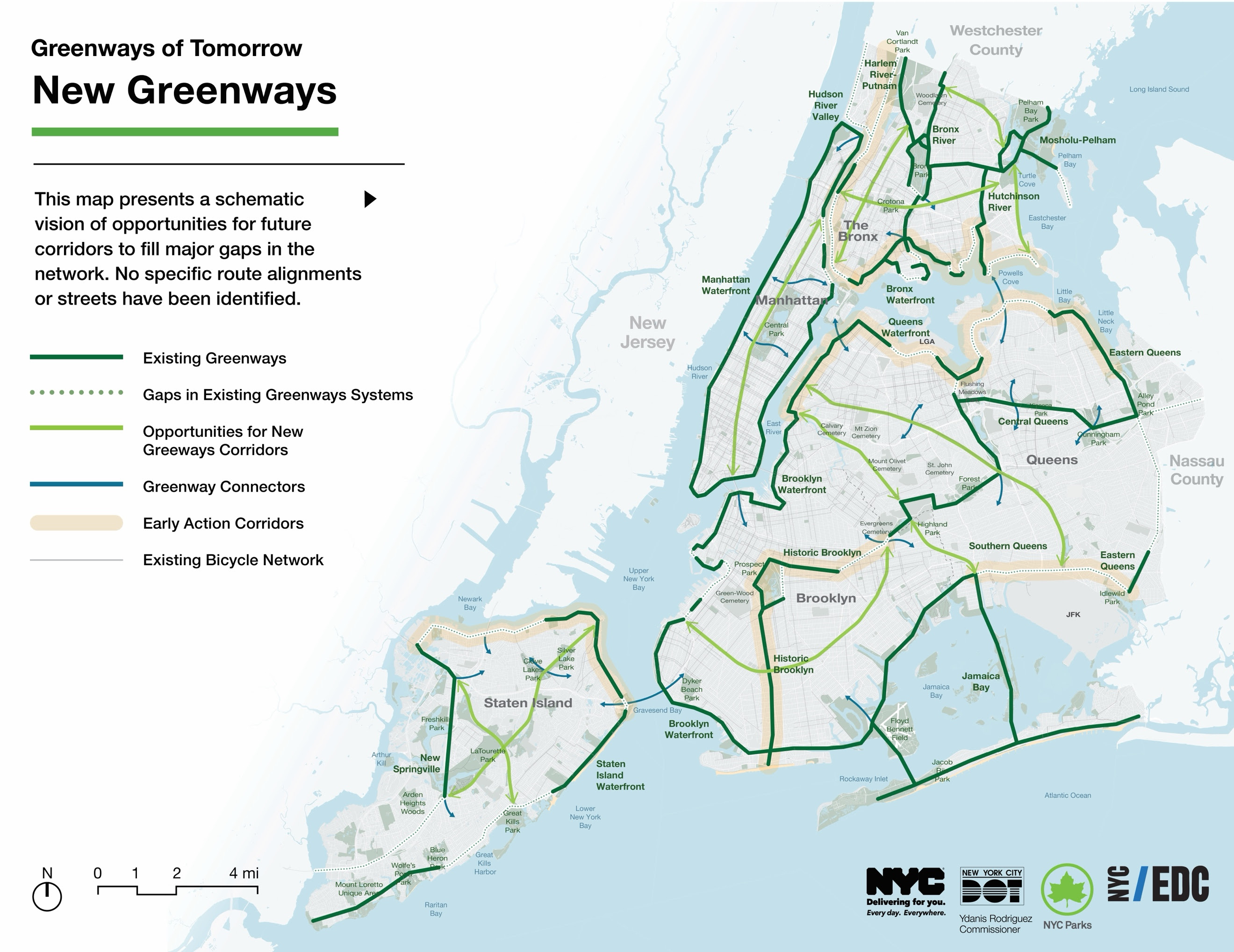 NYC DOT publica plan de implementación de corredor verde del Río Harlem