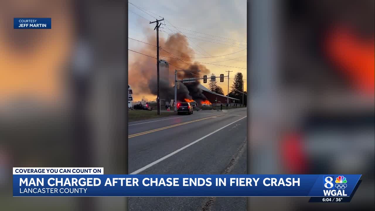 100 MPH chase: Man charged after pursuit ends in fiery Lancaster County ...