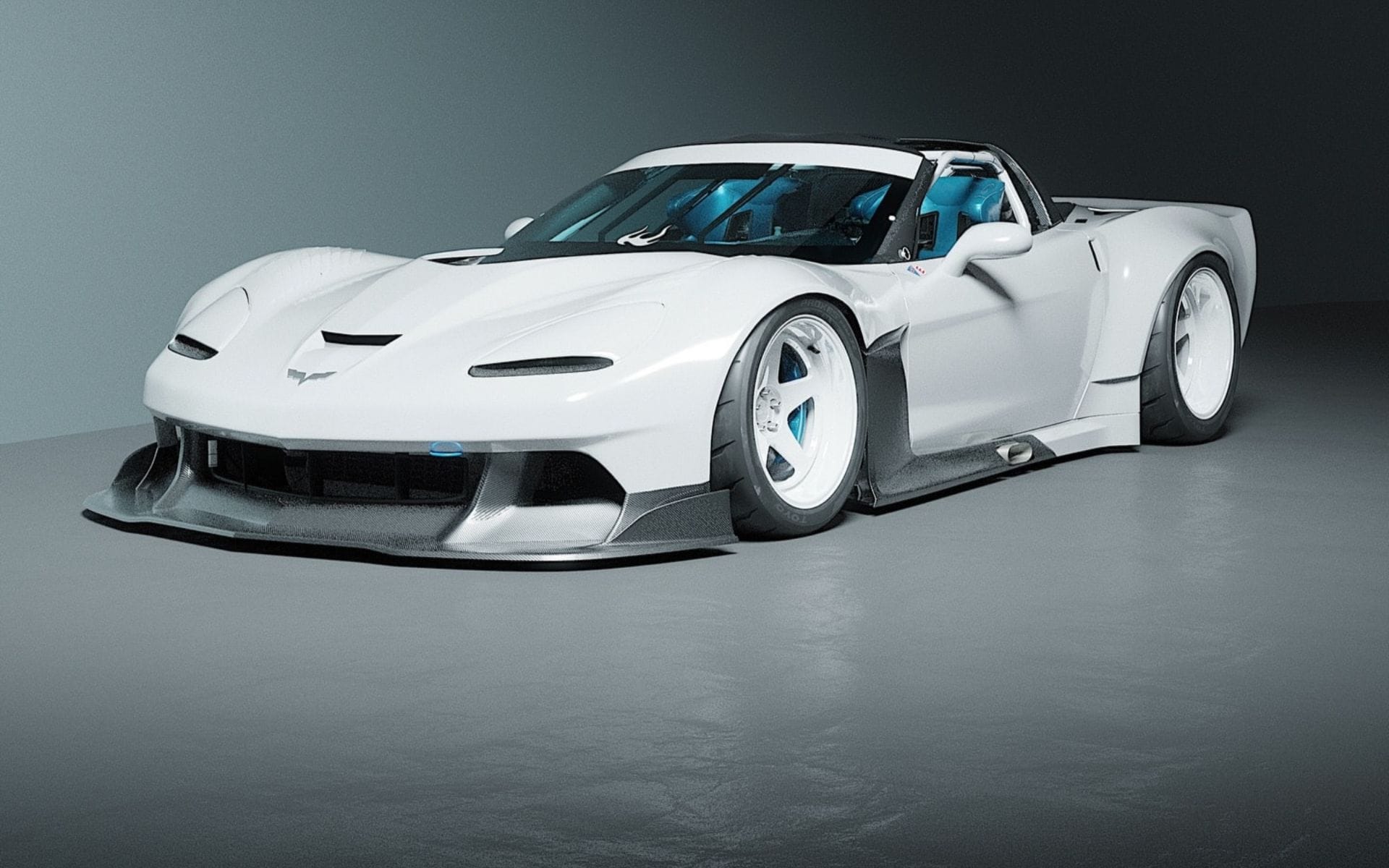 Digital artist imagines 1,500-plus-HP C6 Corvette restomod with split ...