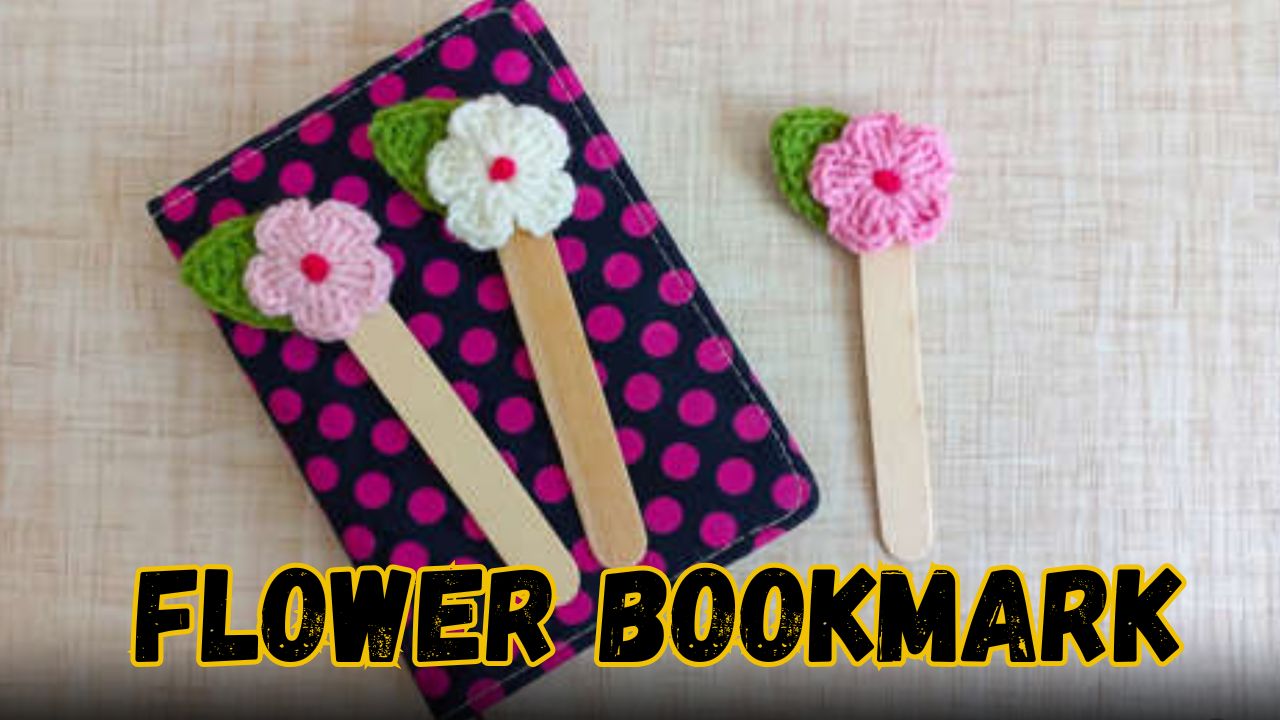 Easy crochet flower bookmark tutorial
