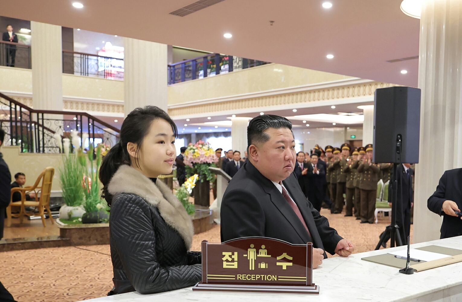 North Korean leader Kim Jong-un attends Samjiyon Hotel completion with ...
