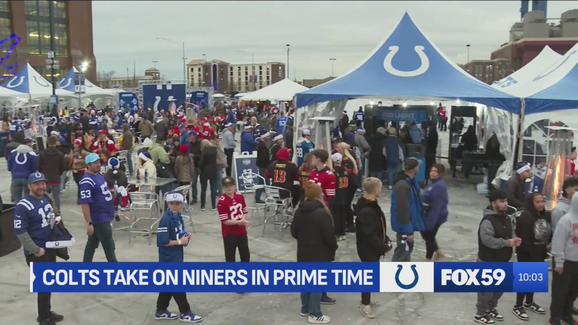Colts fans celebrate prime time game
