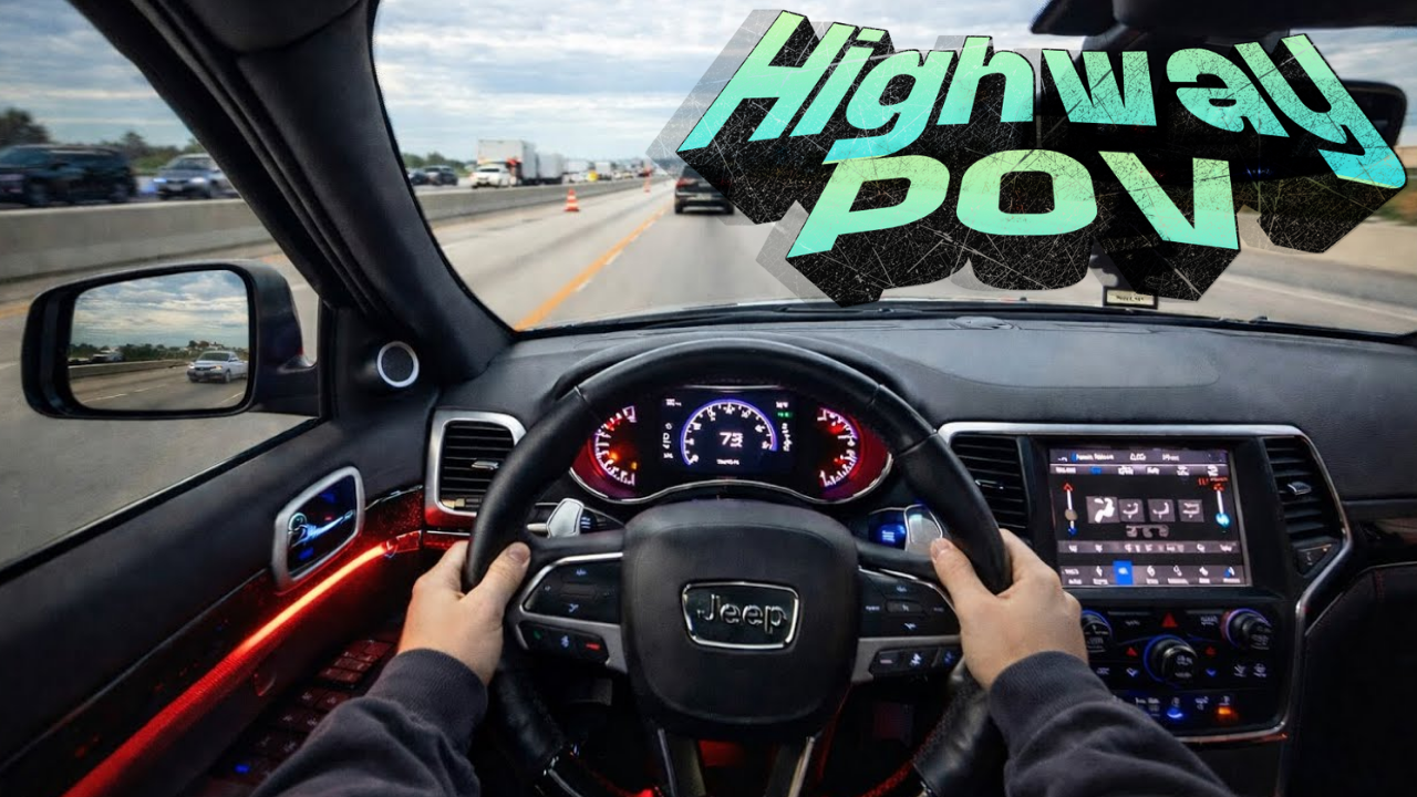 Highway POV drive in the TrackHawk – engine whine ASMR