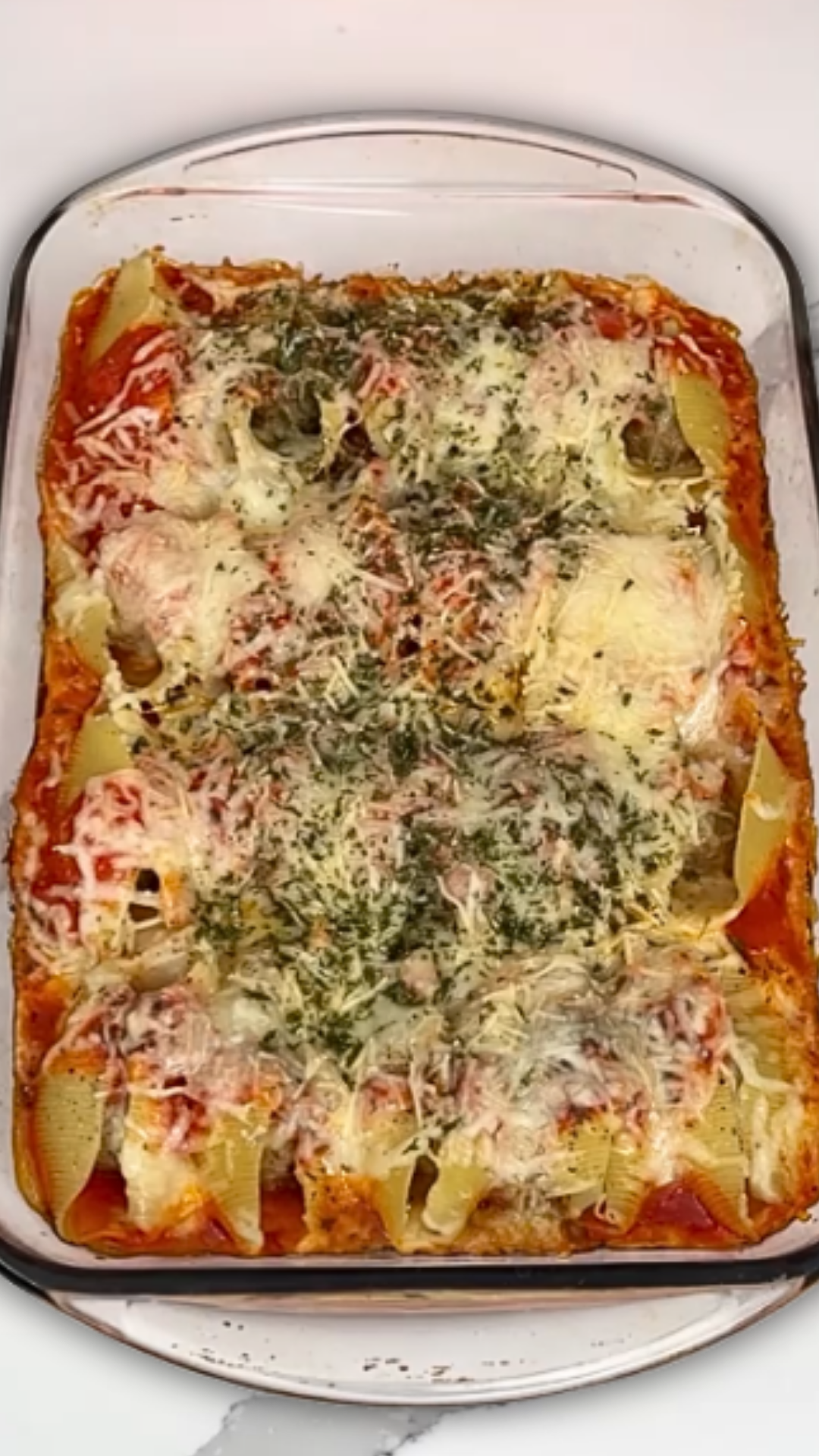Family dinner meatball stuffed shells