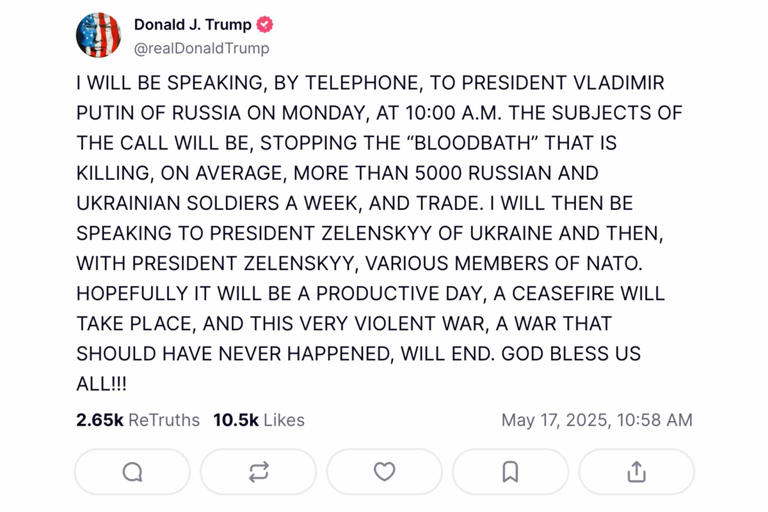 Trump offers update on Putin ceasefire talks, shows concern over ...