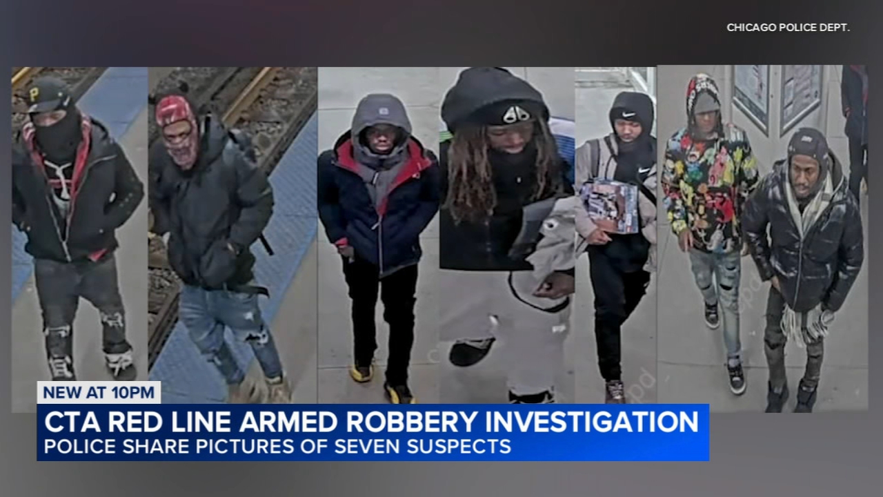 7 suspects wanted for robbing CTA Red Line train passenger at gunpoint ...