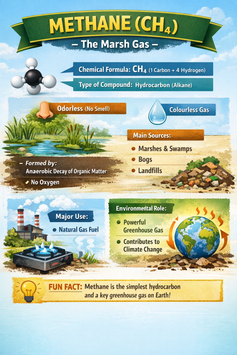 Which gas is known as marsh gas? Check facts, formula, uses, and importance