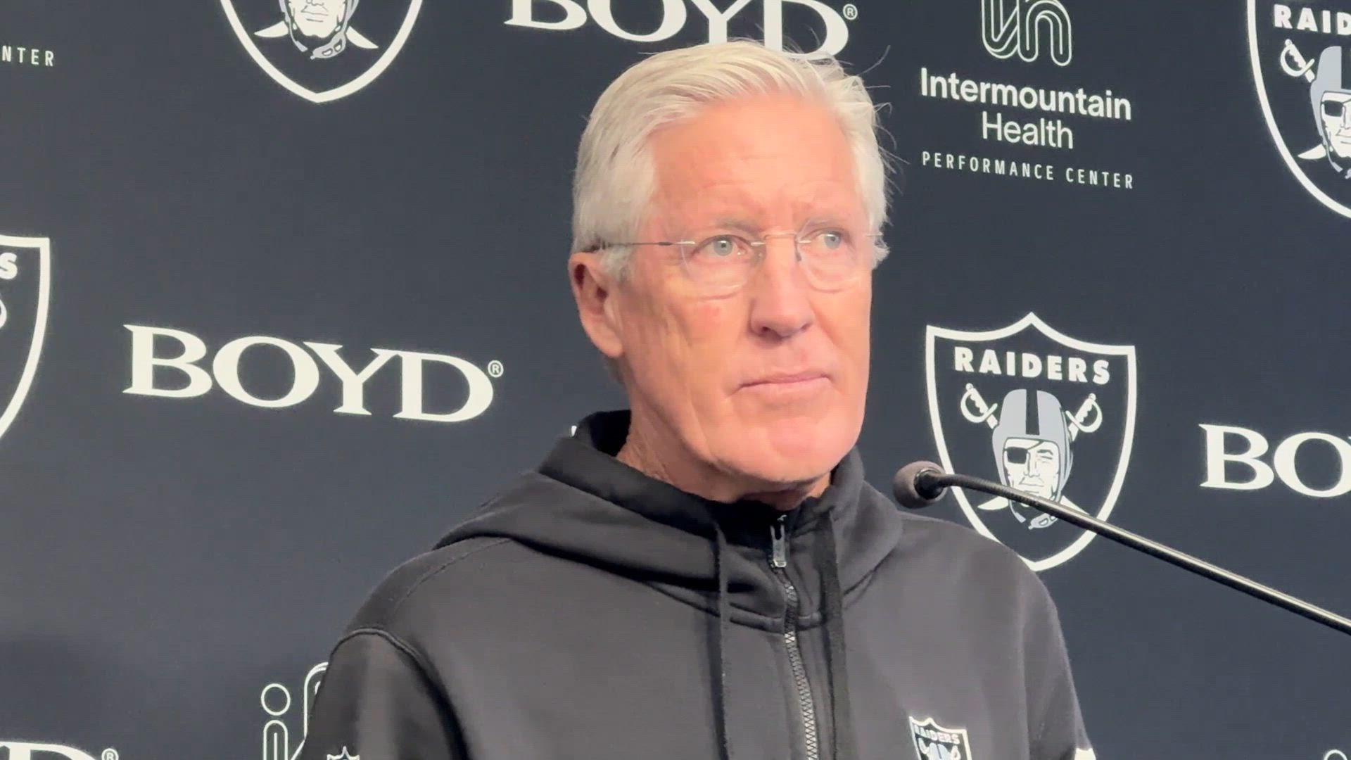 Las Vegas Raiders HC Pete Carroll emphasizes intent and intensity as ...