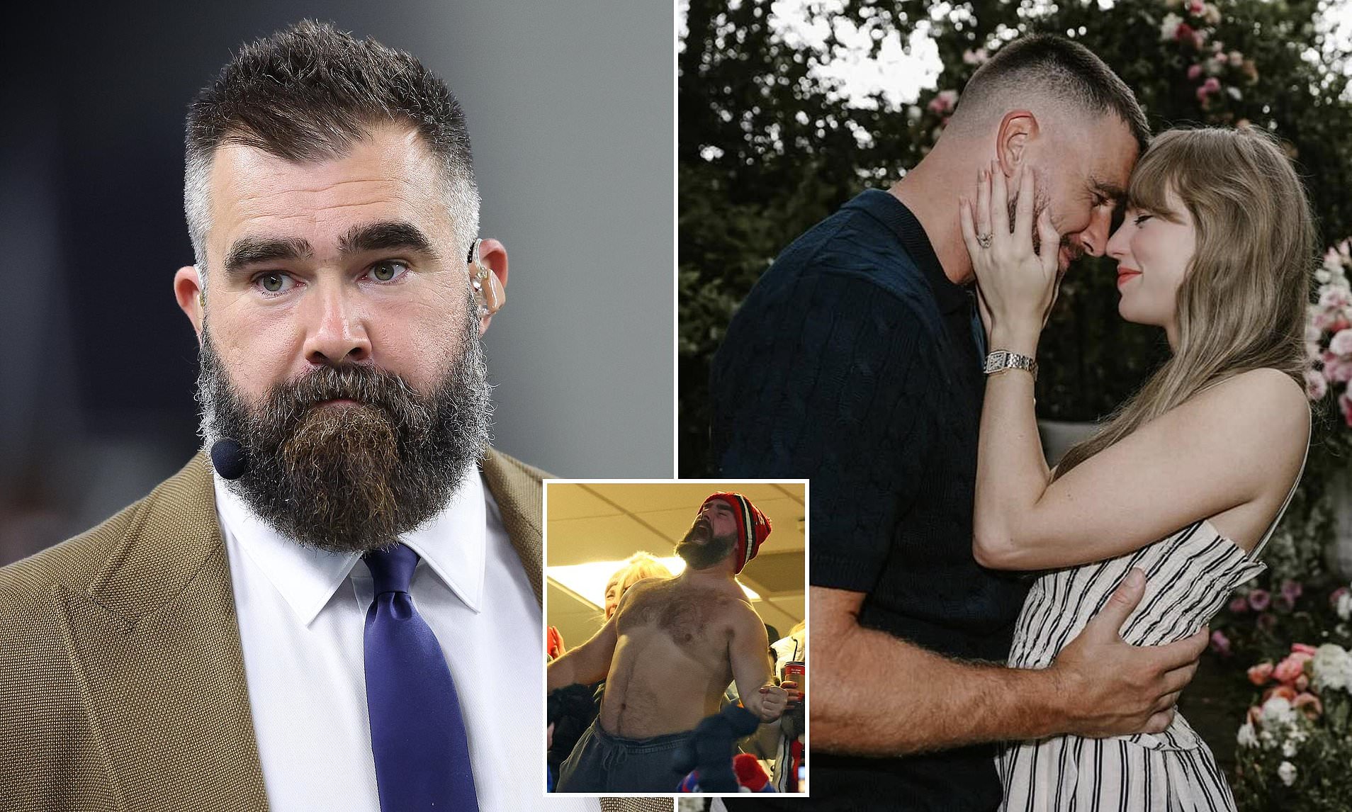 Jason Kelce already threatening to take his shirt off at Travis and ...