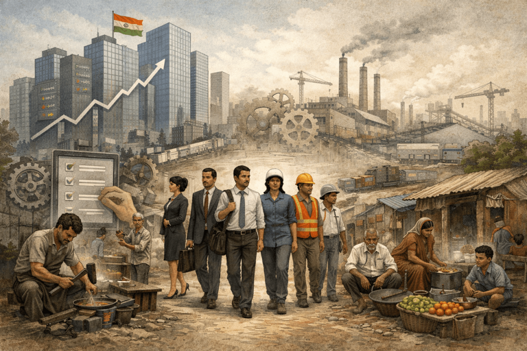 How India’s strong economic growth is leaving its middle class behind